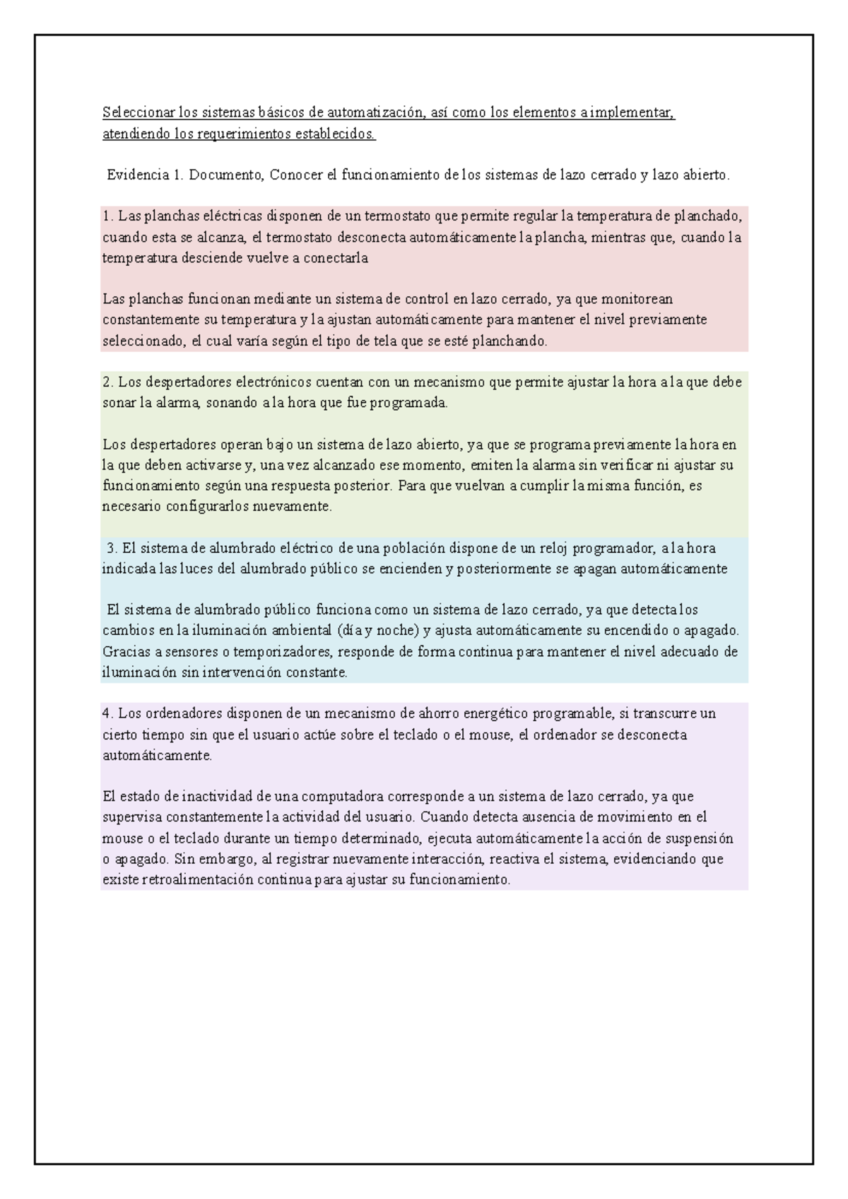 Evidencia AA2 - Sistemas de Control: Lazo Cerrado y Lazo Abierto - Studocu