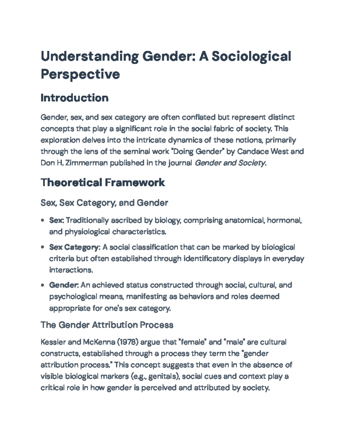 Understanding Gender Dynamics: Perspectives from "Doing Gender ...