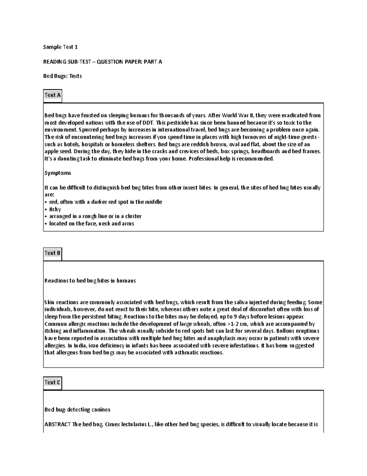 OET Test Practice Materials: Full Reading Test 6 Guide - Studocu