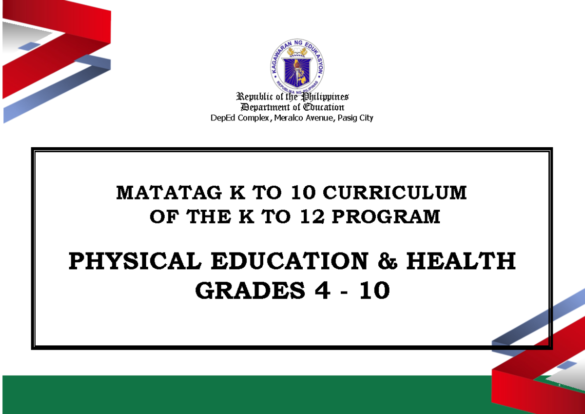 Revised Title: Final PE and Health Curriculum Update CG 2023 for Grades ...