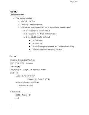 EE 342 4.3.17 - On Covariance; Correlation coefficient; Conditional ...