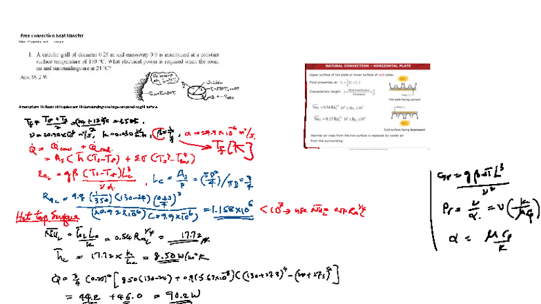 Tutorial 9: Free Convection Heat Transfer (MA3003) - Studocu