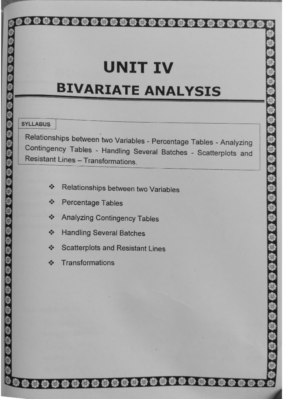 Unit IV - DEV Bivariate Analysis Notes and Contingency Tables - Studocu
