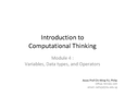 SC1003 - NTU - Intro of computational thinking - Studocu
