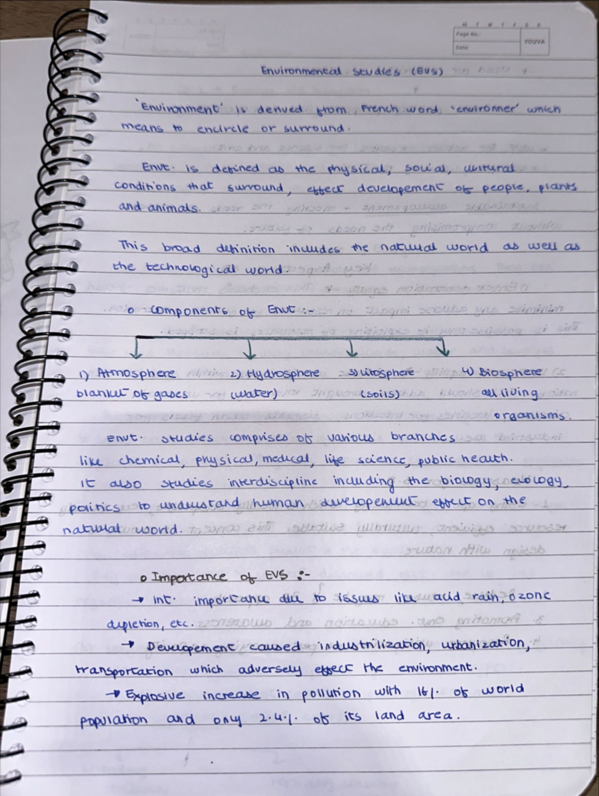 EVS 1st SEM Exam Notes - Units 1 & 2 Overview - Studocu