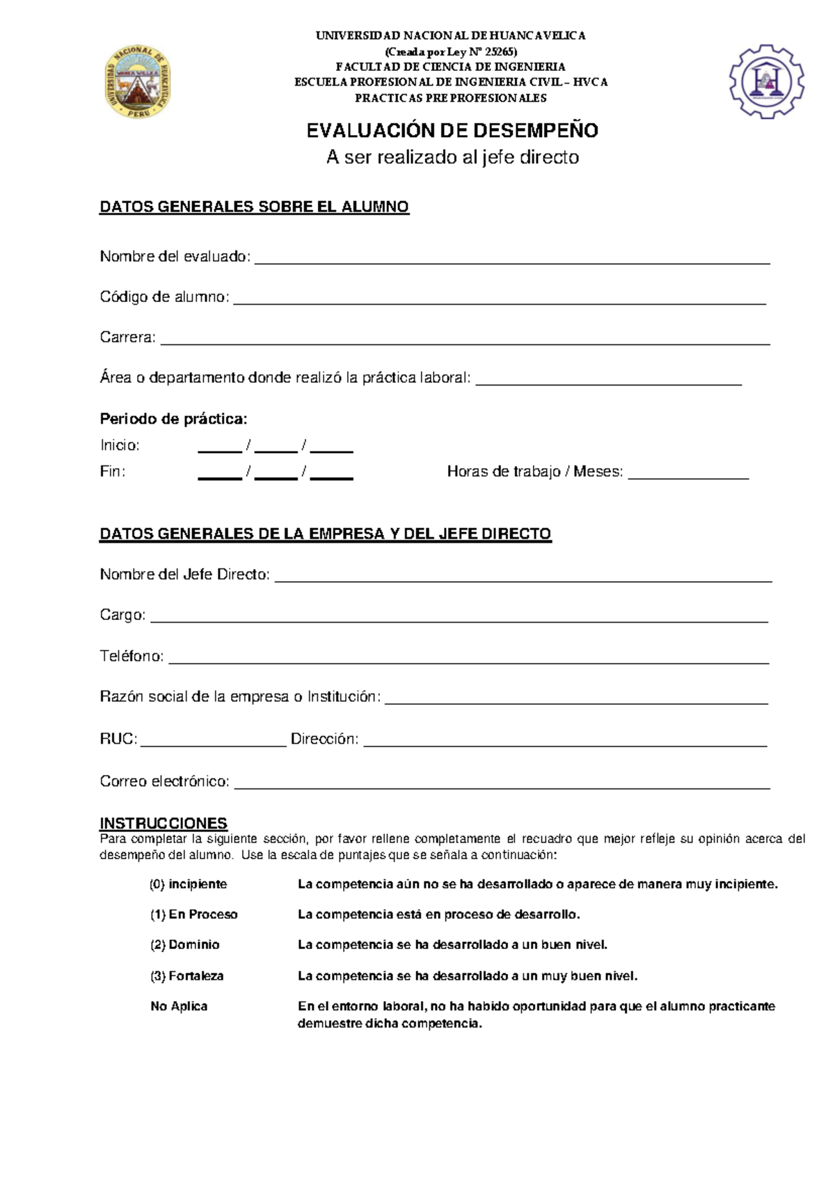 Encuesta DE Satisfaccion JEFE Directo Epich. - (Creada por Ley N° 25265 ...