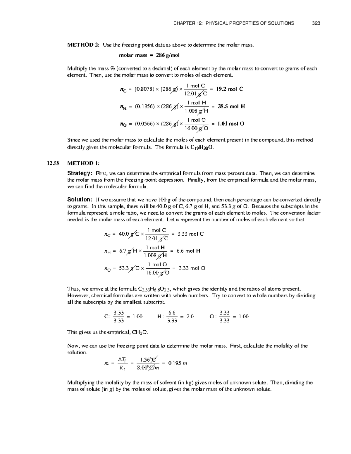 CH 12: Physical Properties of Solutions & Molar Mass Calculations - Studocu