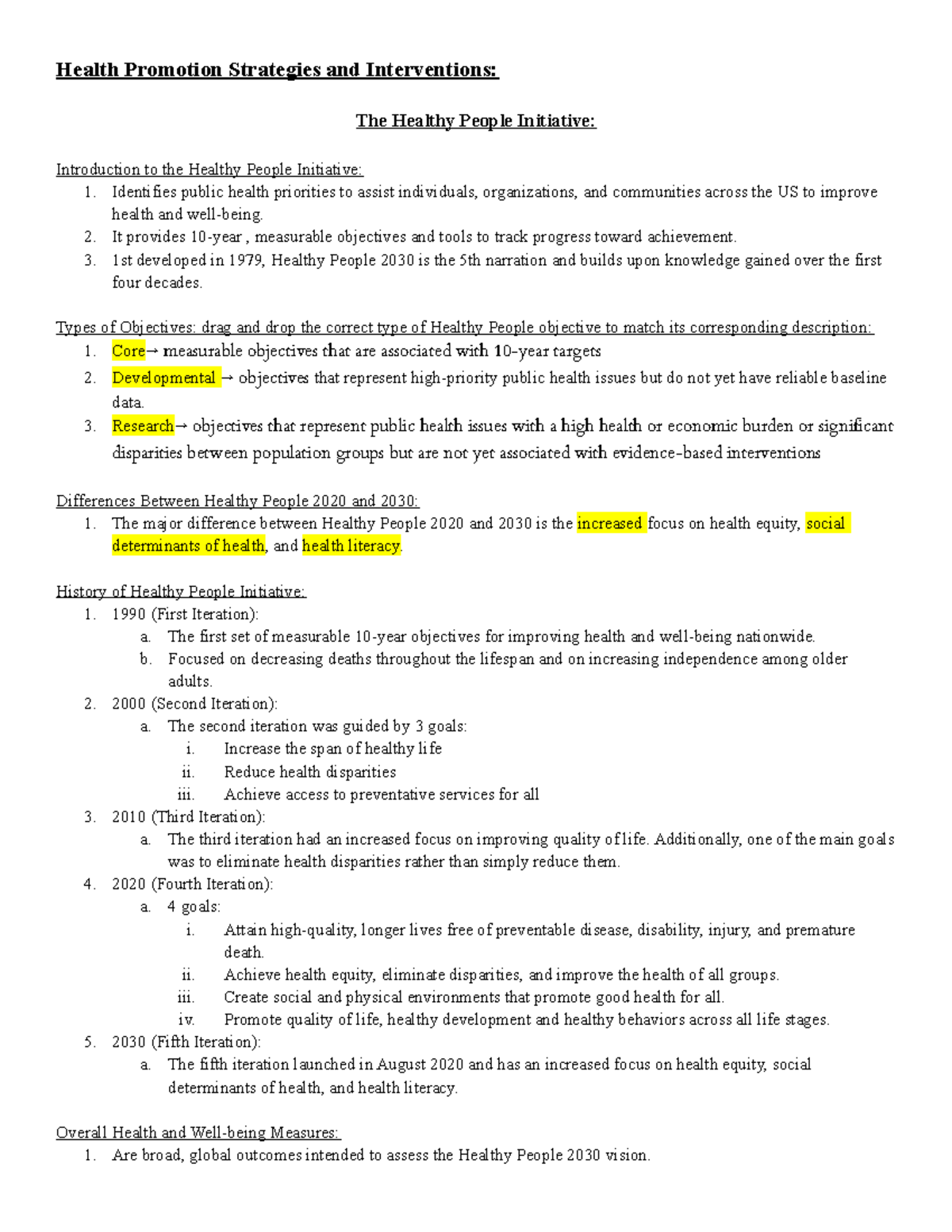 Week 2 Module 2 Edapt: Health Promotion Strategies Overview - Studocu