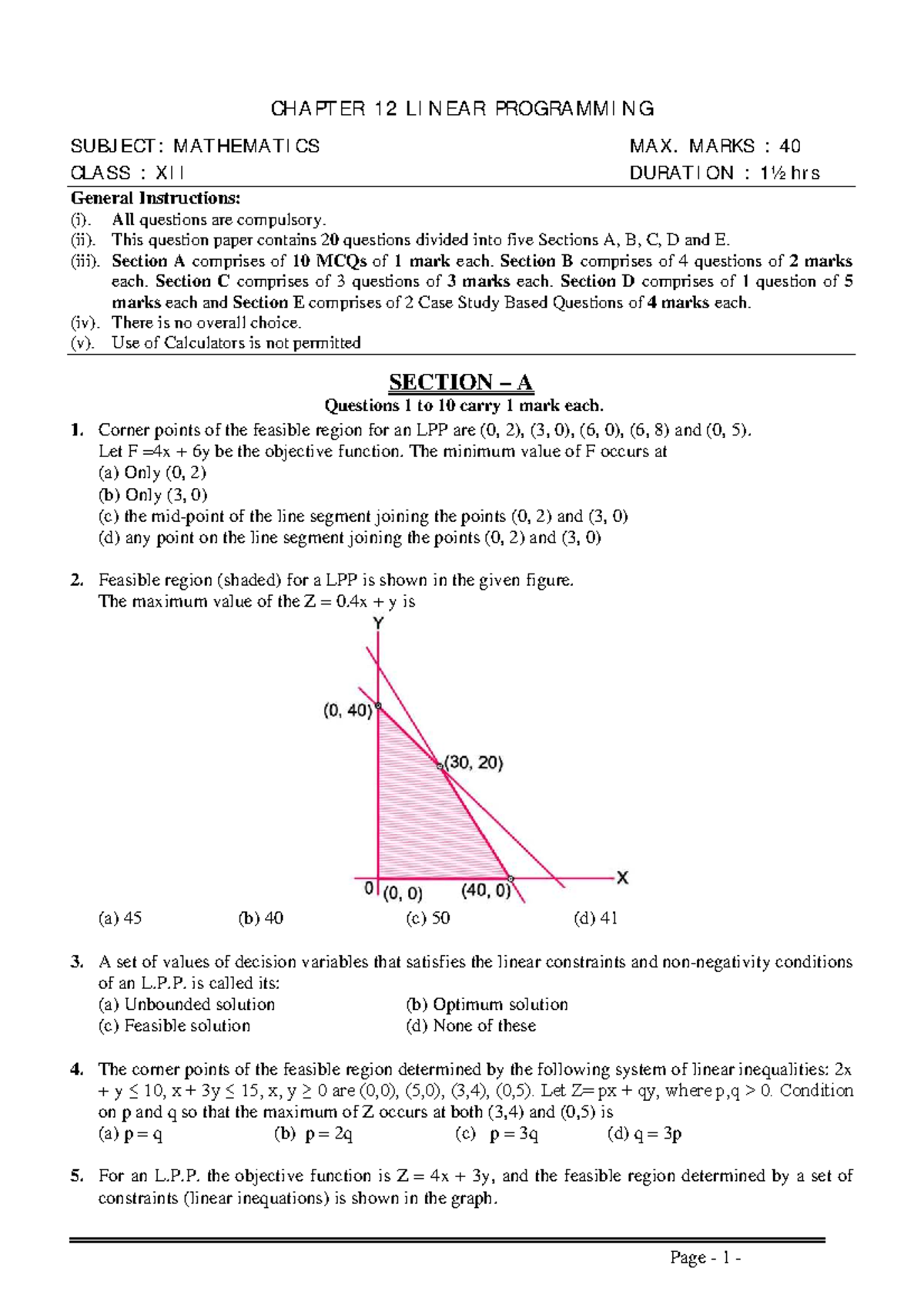 PM SHRI KENDRIYA VIDYALAYA GACHIBOWLI GPRA MATHEMATICS PRACTICE PAPER ...