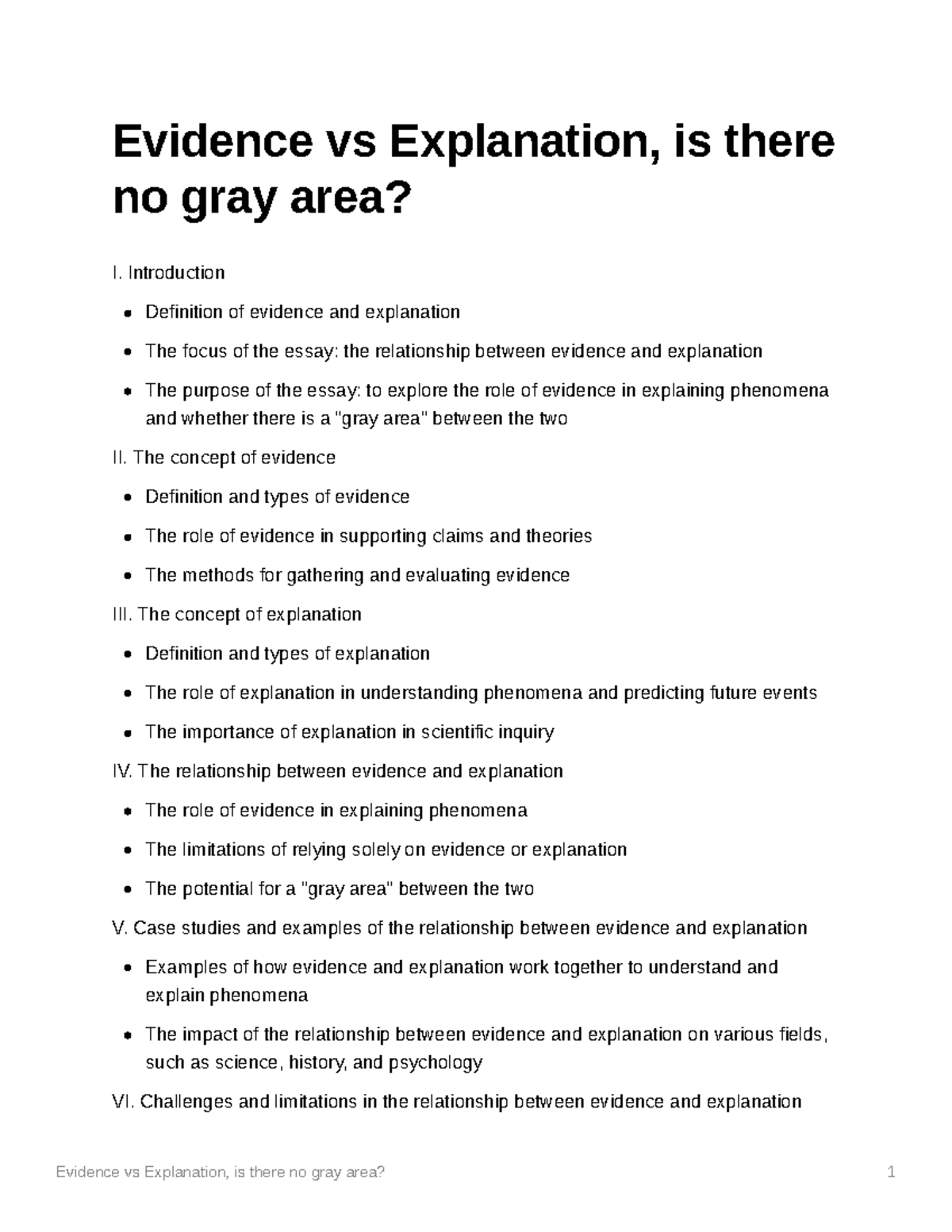 Exploring Evidence and Explanation: Is There a Gray Area? - Studocu