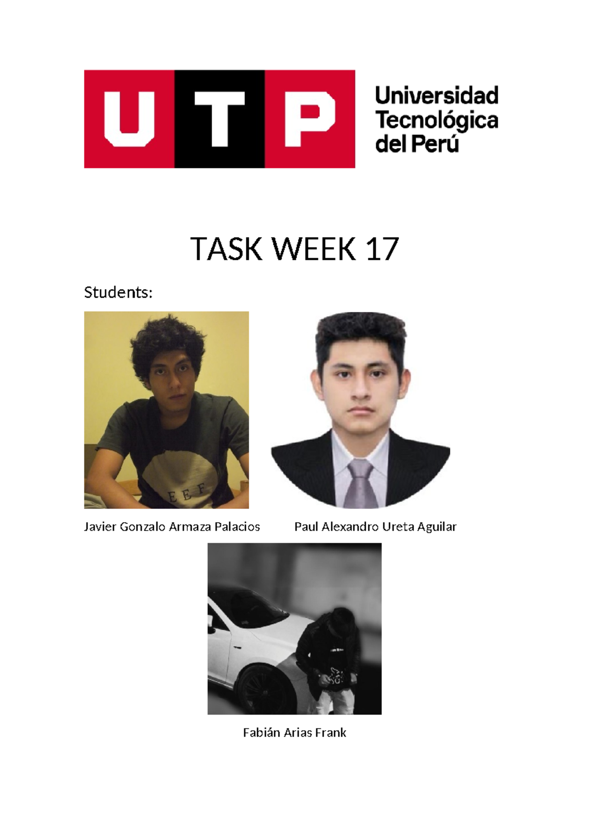 TASK WEEK 17 - TASK WEEK 17 - Ingles II - TASK WEEK 17 Students: Javier ...