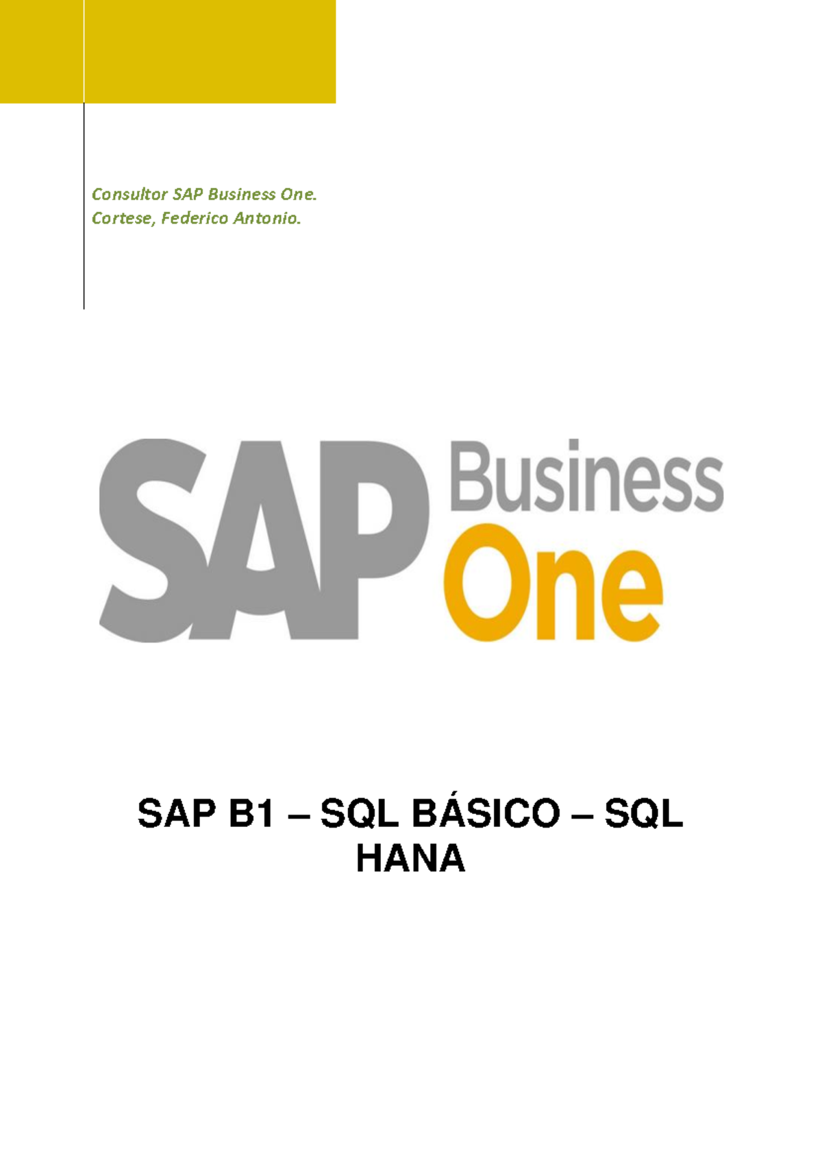 SAP+B1+-+SQL+Básico+-+SQL+HANA - Consultor SAP Business One. Cortese ...