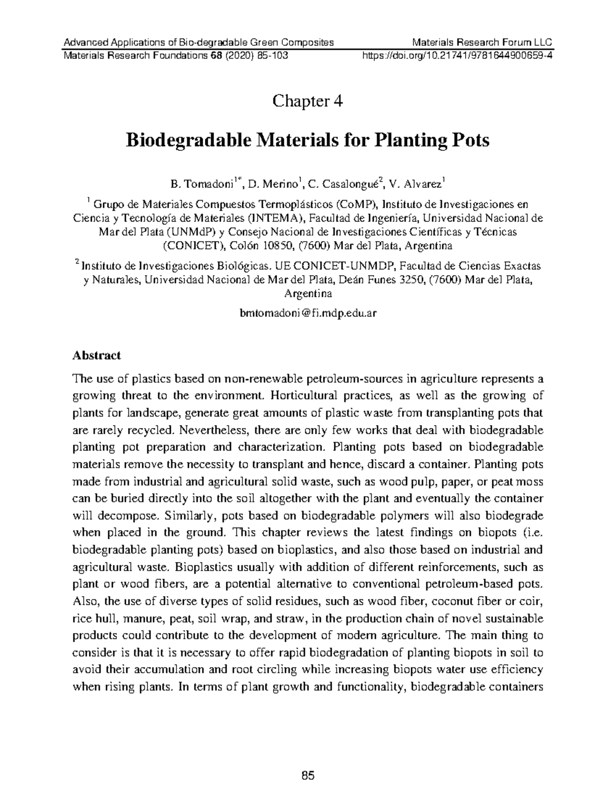 Advanced Applications of Green Composites: Chapter 4 - Biodegradable ...