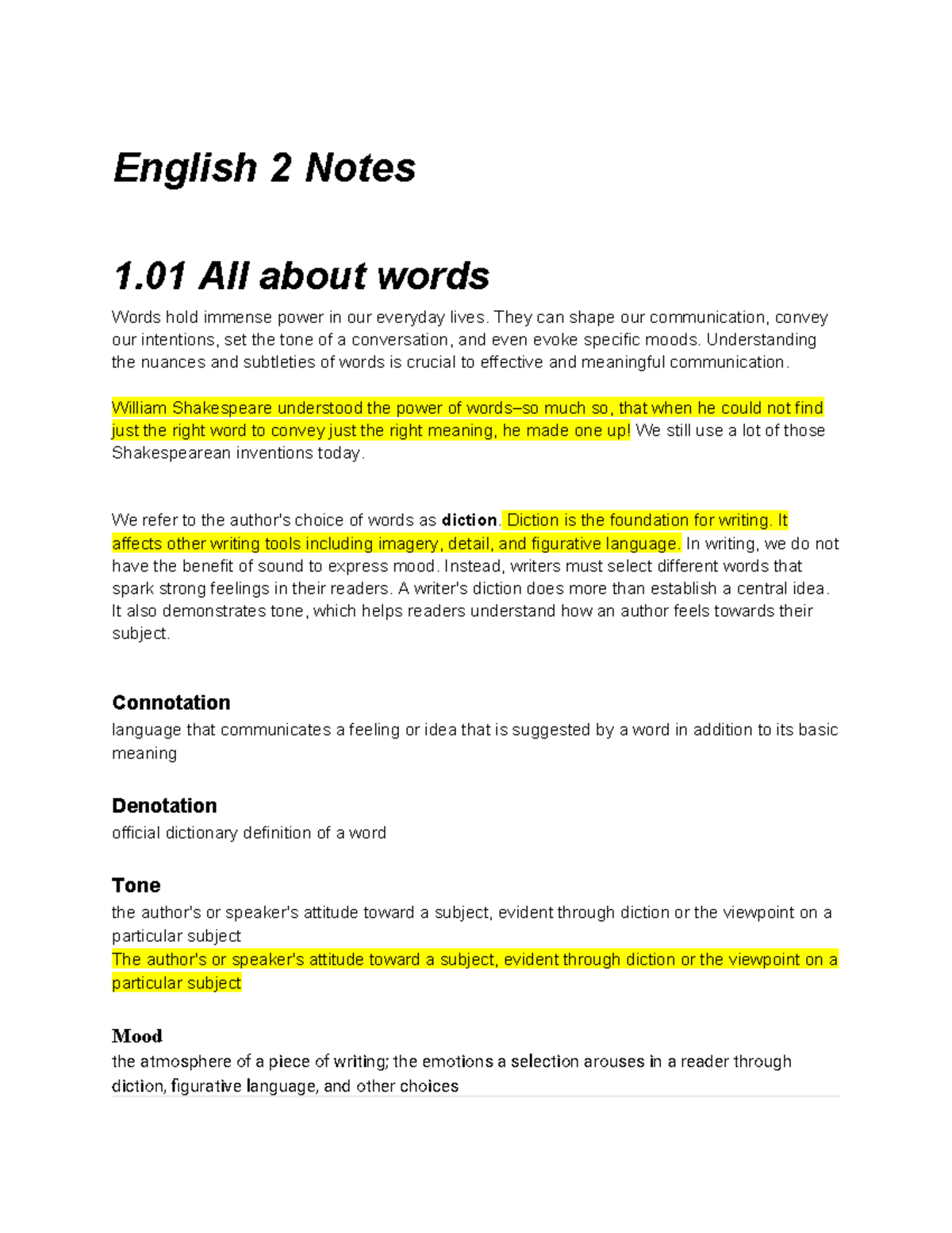 English 2 - Module 1: Understanding Words, Poetry, and Fiction - Studocu