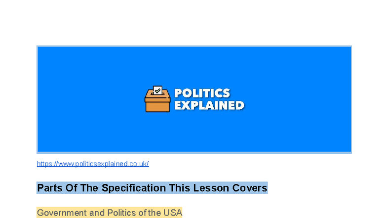 US Presidency 3: Formal Sources of Presidential Power - Lesson Notes ...