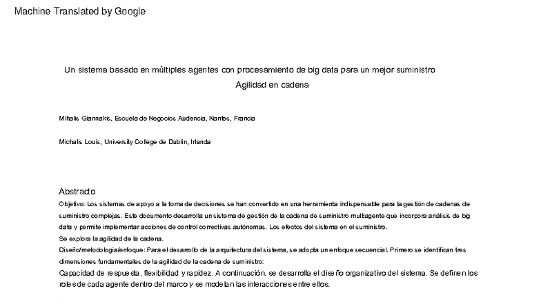Sistemas Multiagente y Big Data para la Agilidad en la SCM (JEIM 2016 ...