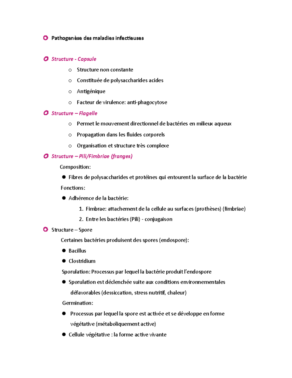Étude de la Pathogenèse Bactérienne en Microbiologie 2: Structures et ...
