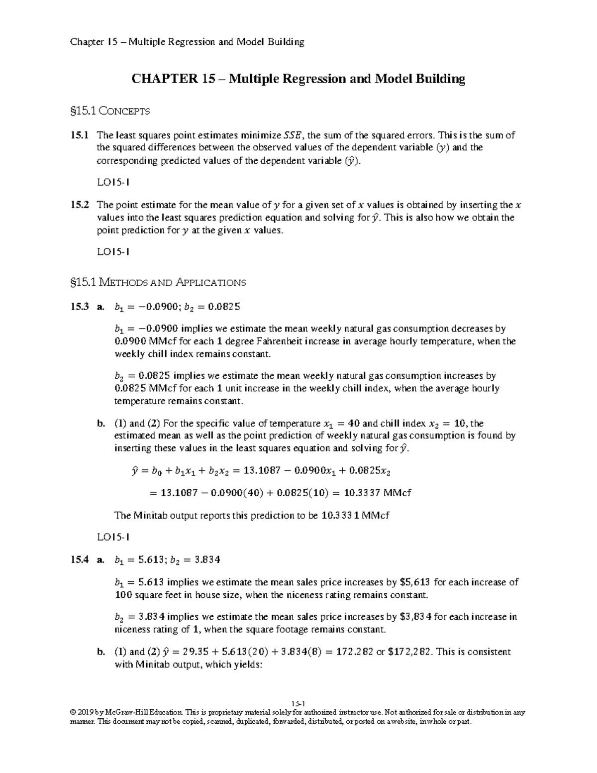 Chapter 15 Textbook Answers - 15- © 2019 by McGraw-Hill Education. This ...