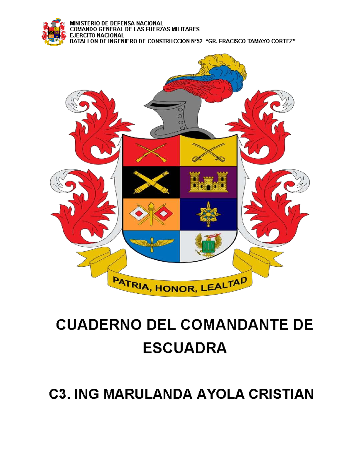 Cuaderno del Comandante de Escuadra C3: Marulanda Ayola Christian - Studocu