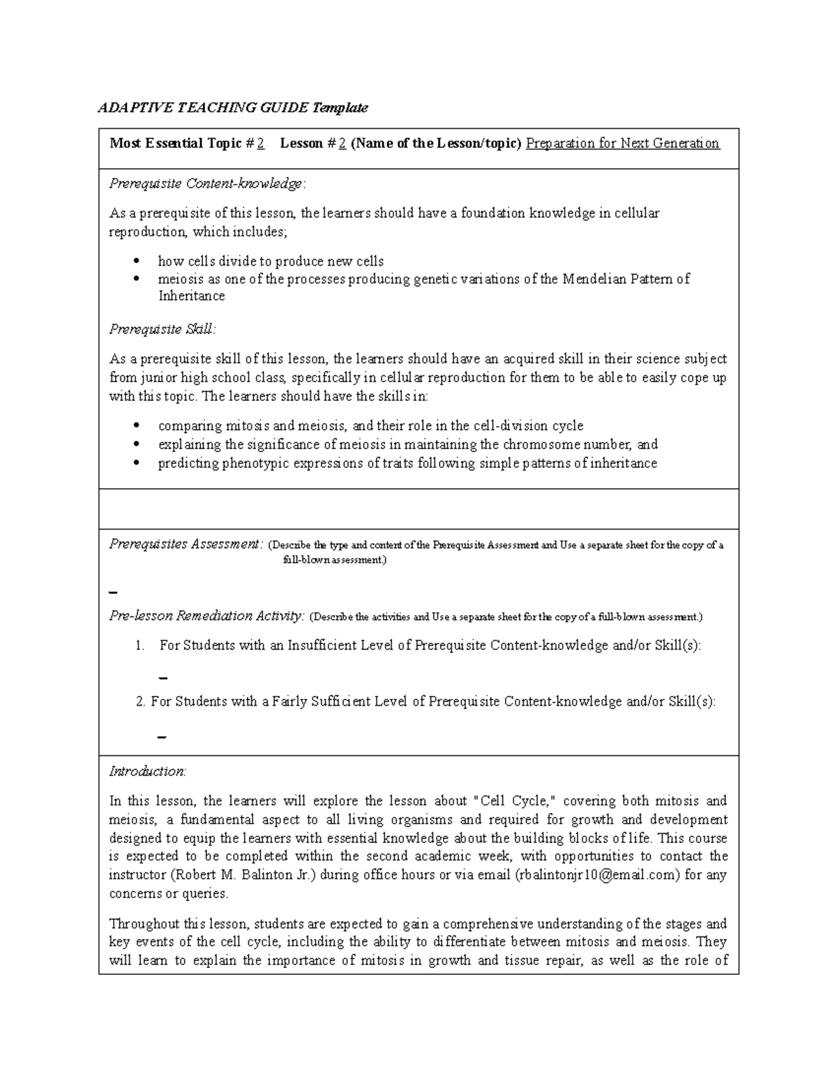 Gen Bio 1-MET2-ATG - Lesson on Cell Cycle: Mitosis & Meiosis Overview ...