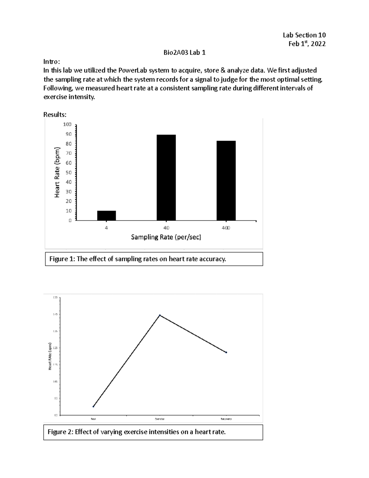 Bio2A03 Lab 1 - Laboratory 1 - Asignment - Lab Section 10 Feb 1st, 2022 ...