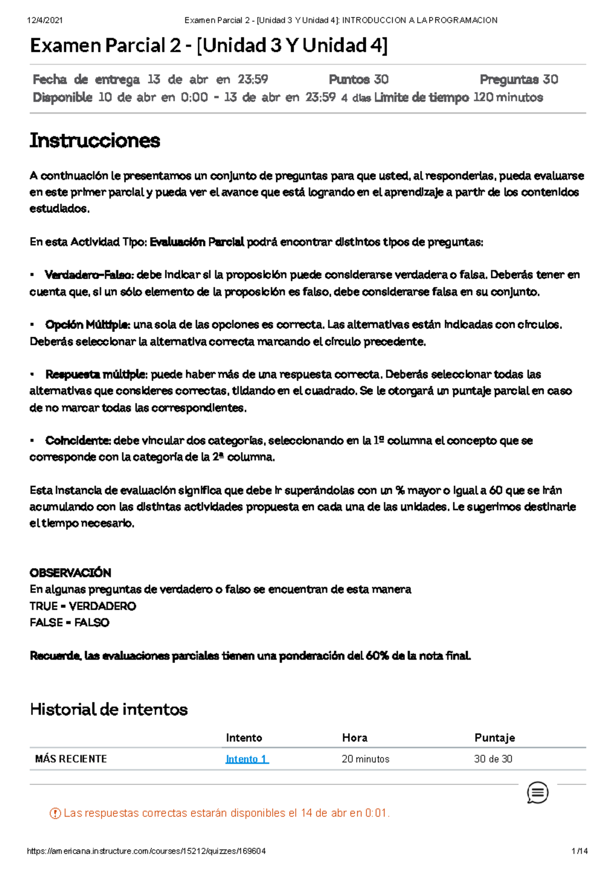 Examen Parcial 2 - Unidad 3 y 4: Introducción a la Programación - Studocu