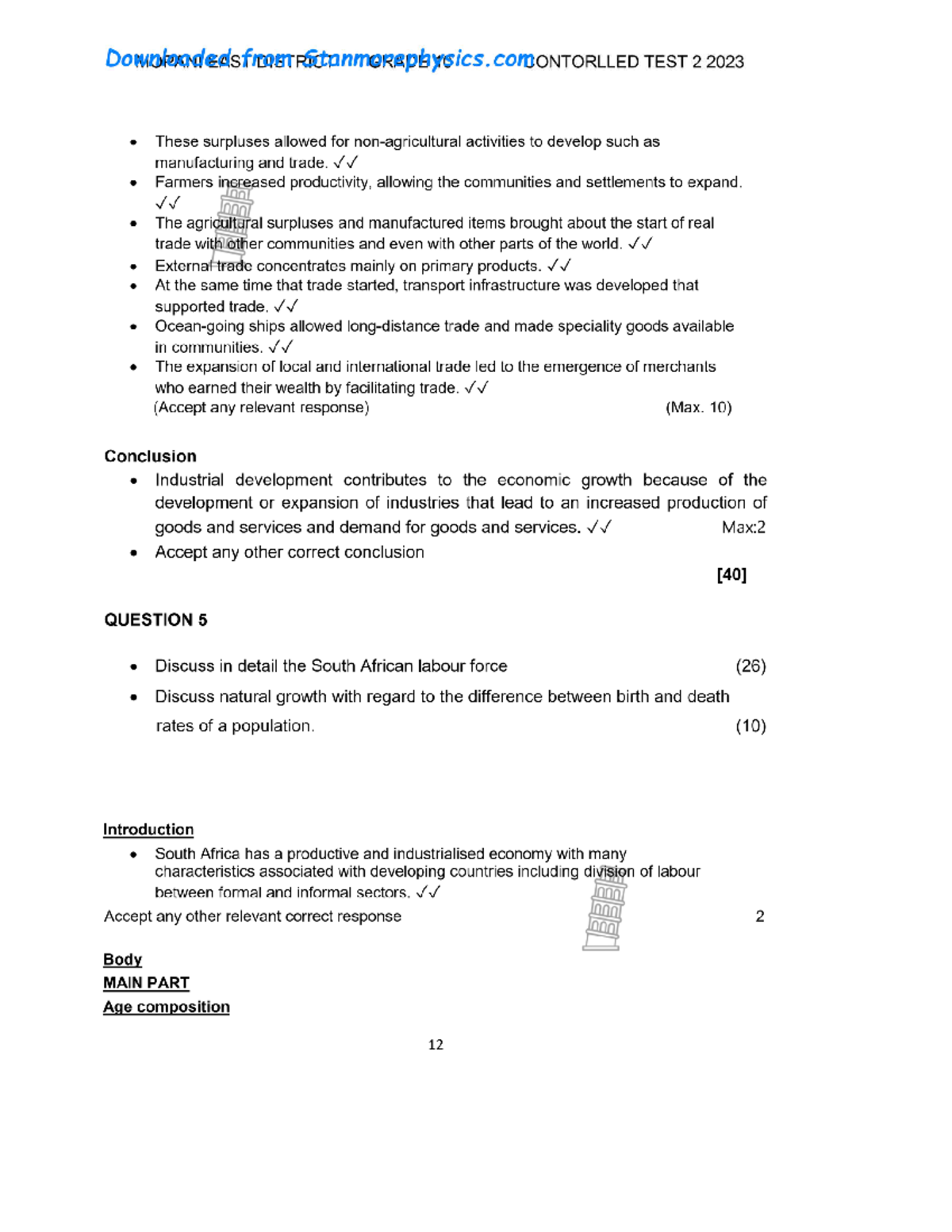 Limpopo Economics Grade 10 Test 2 2023: Labour Force & Trade Insights ...