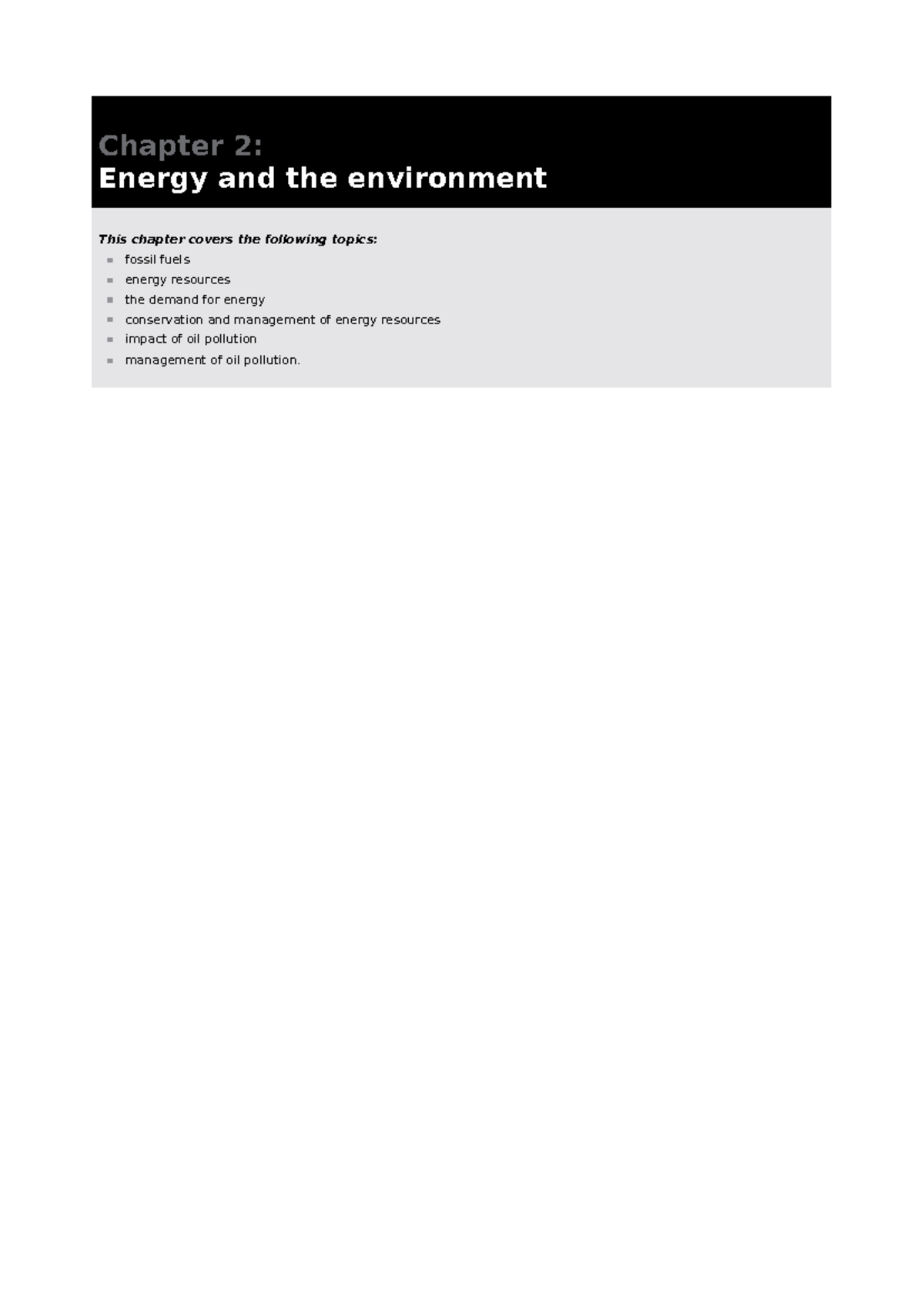 Chapter 2: Energy & Environment - Fossil Fuels & Oil Pollution (QPack 2 ...