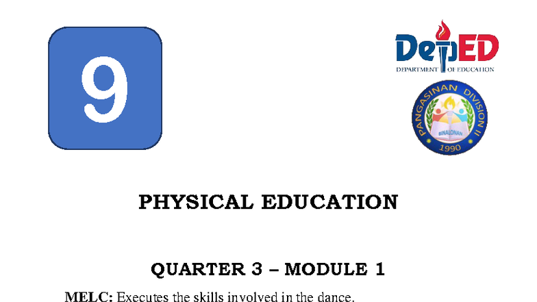 Secondary PE 9 Q3 Module 1: Dance Skills in Philippine Festivals - Studocu