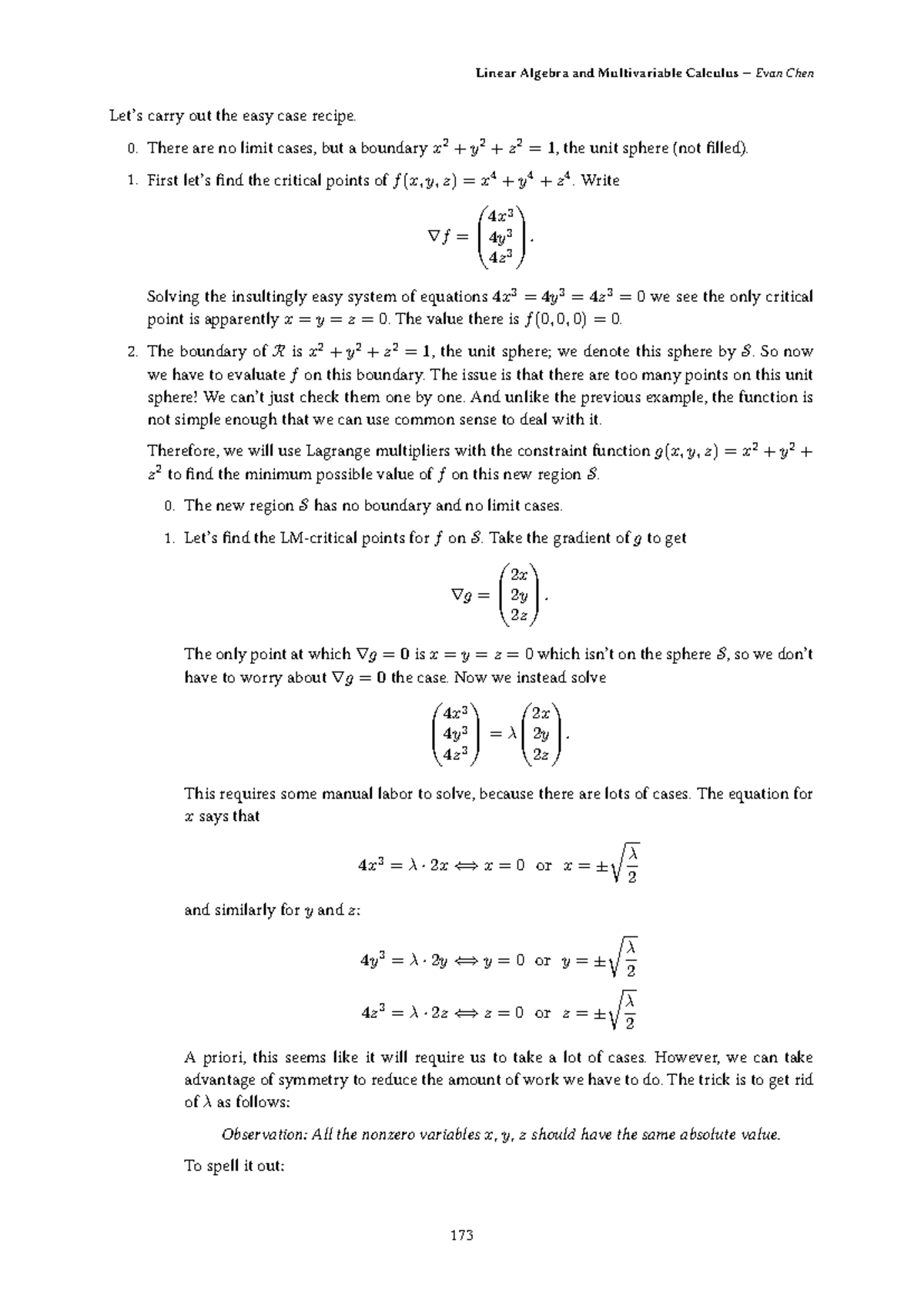 Linear Algebra & Multivariable Calculus: Critical Points & Lagrange ...