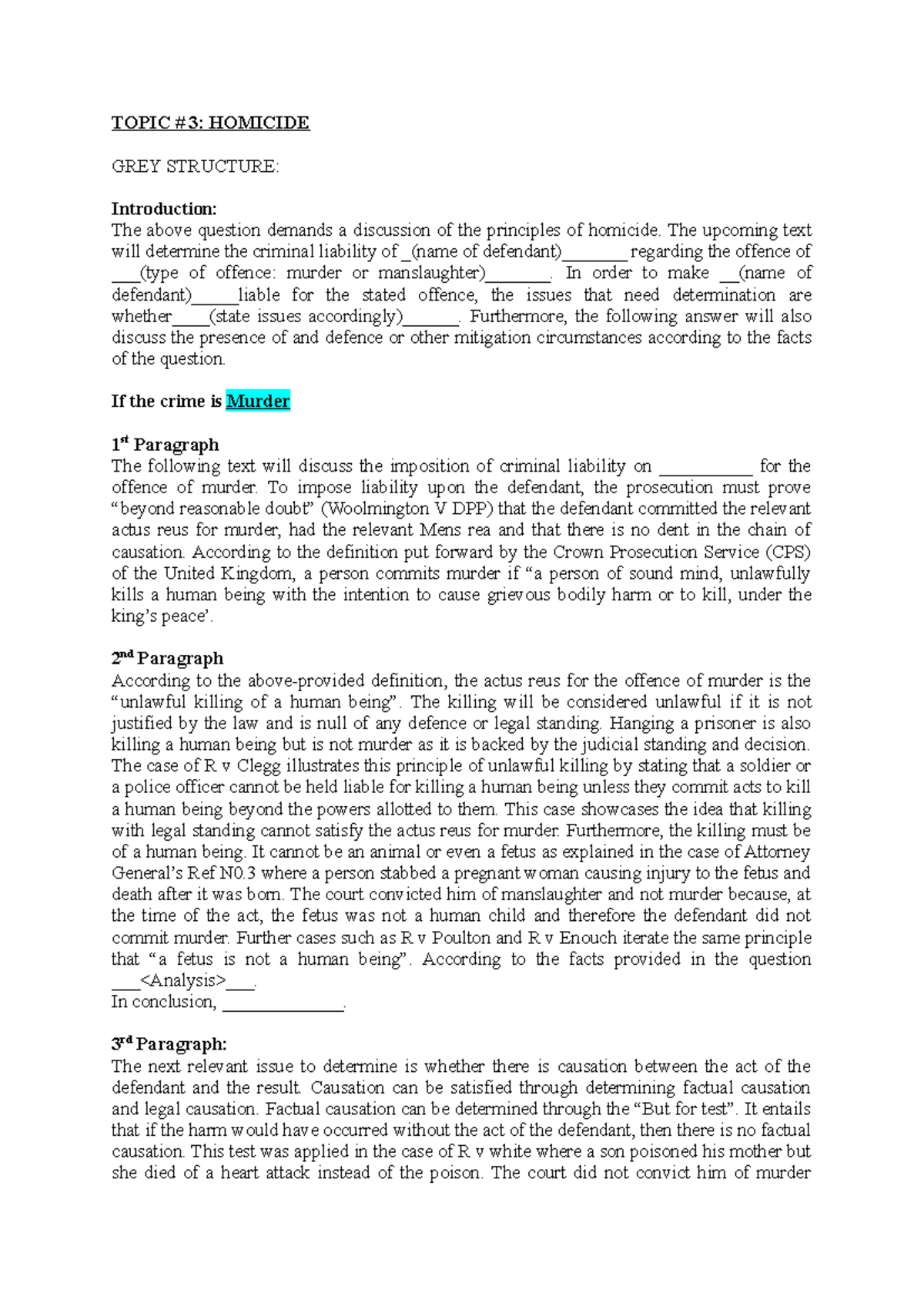 HOMICIDE - GS + Essay: Examining Murder and its Defenses - Studocu
