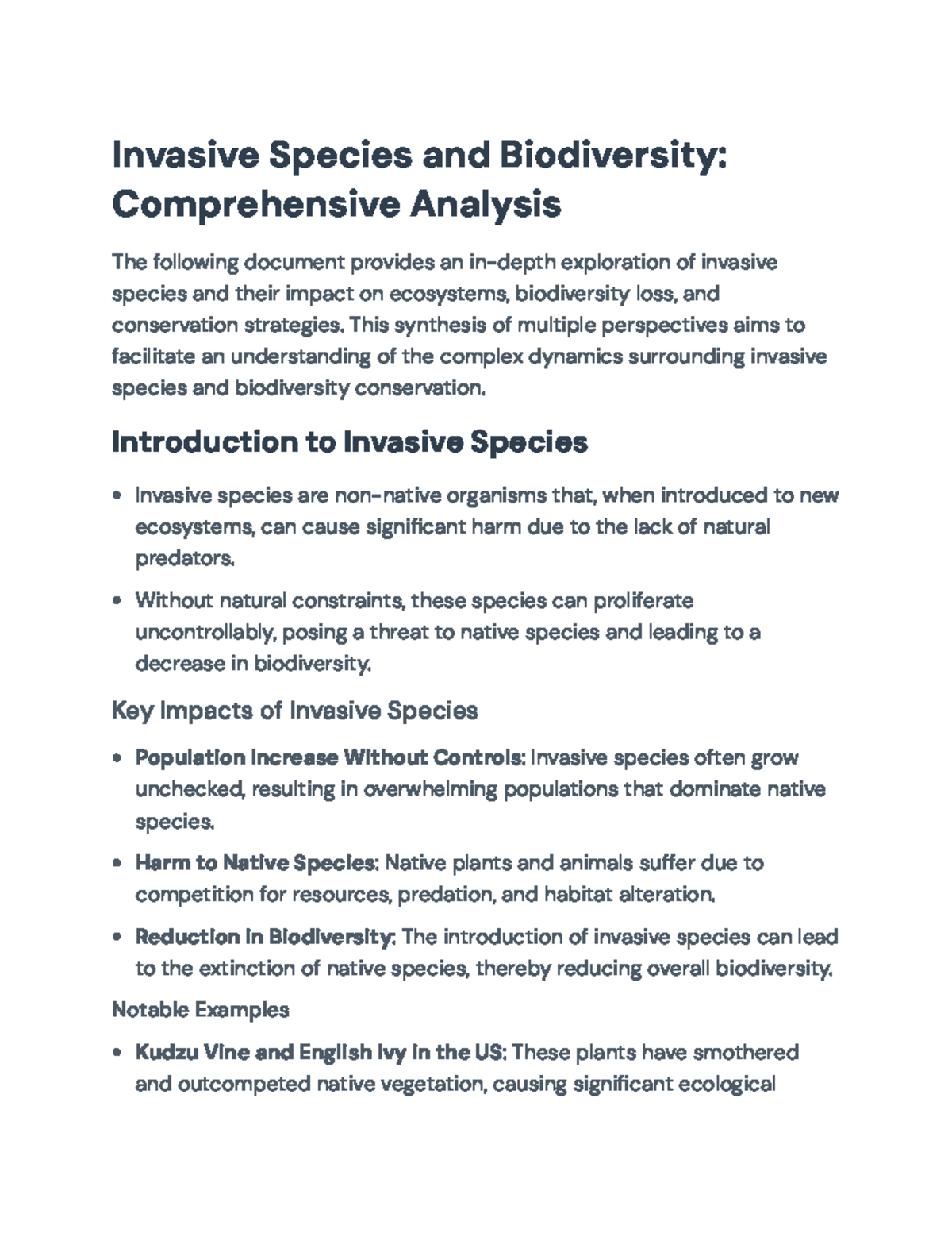 Invasive Species Impact on Biodiversity: Comprehensive Analysis ...