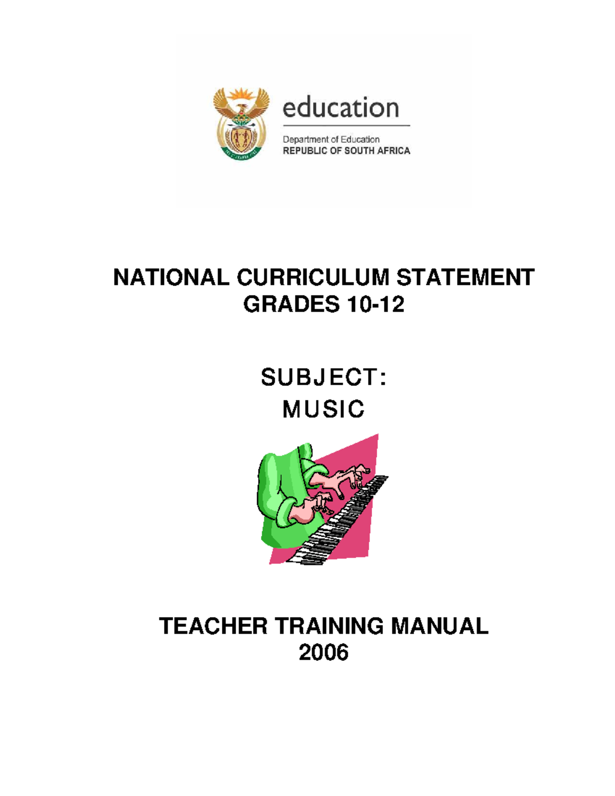 NCS Teacher Training Manual 2006: Music Overview and Activities - Studocu
