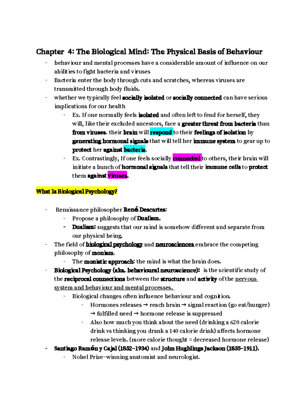 Chapter 4 - Textbook Notes - Chapter 4: The Biological Mind: The ...
