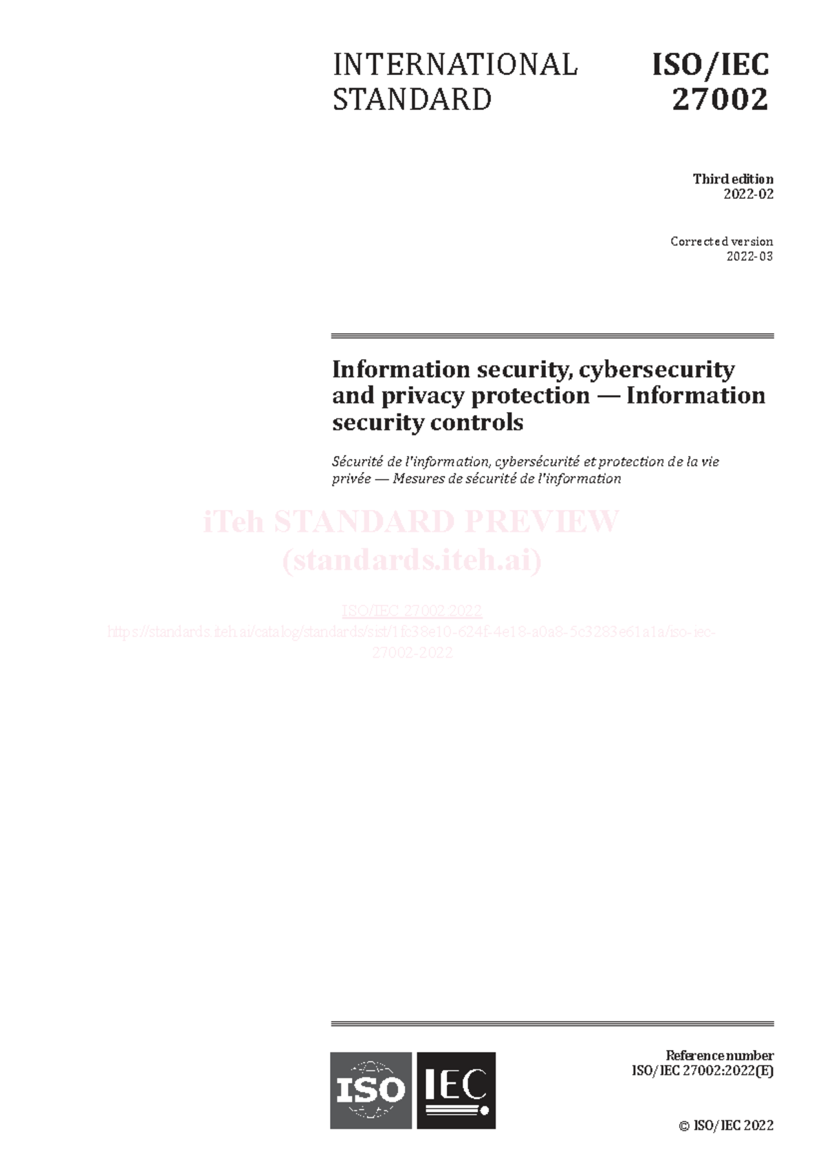 ISO/IEC 27002:2022 - Information Security Controls Overview - Studocu