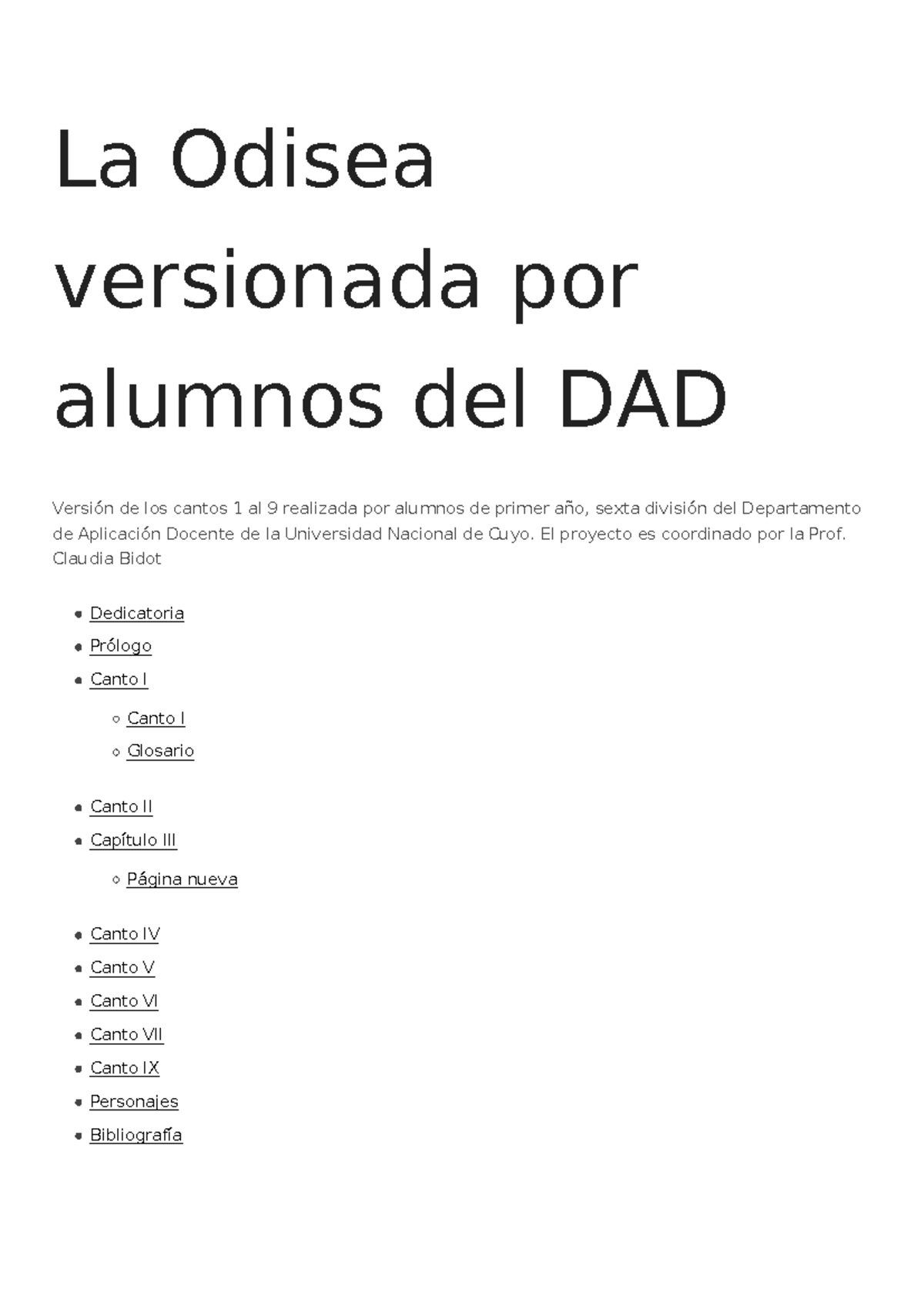 La Odisea: Adaptación de los Canto I-IX por Alumnos DAD - Studocu