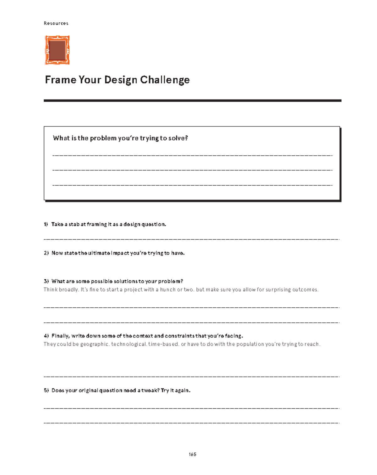Design Challenge Framework: Problem Solving & Solutions Guide - Studocu