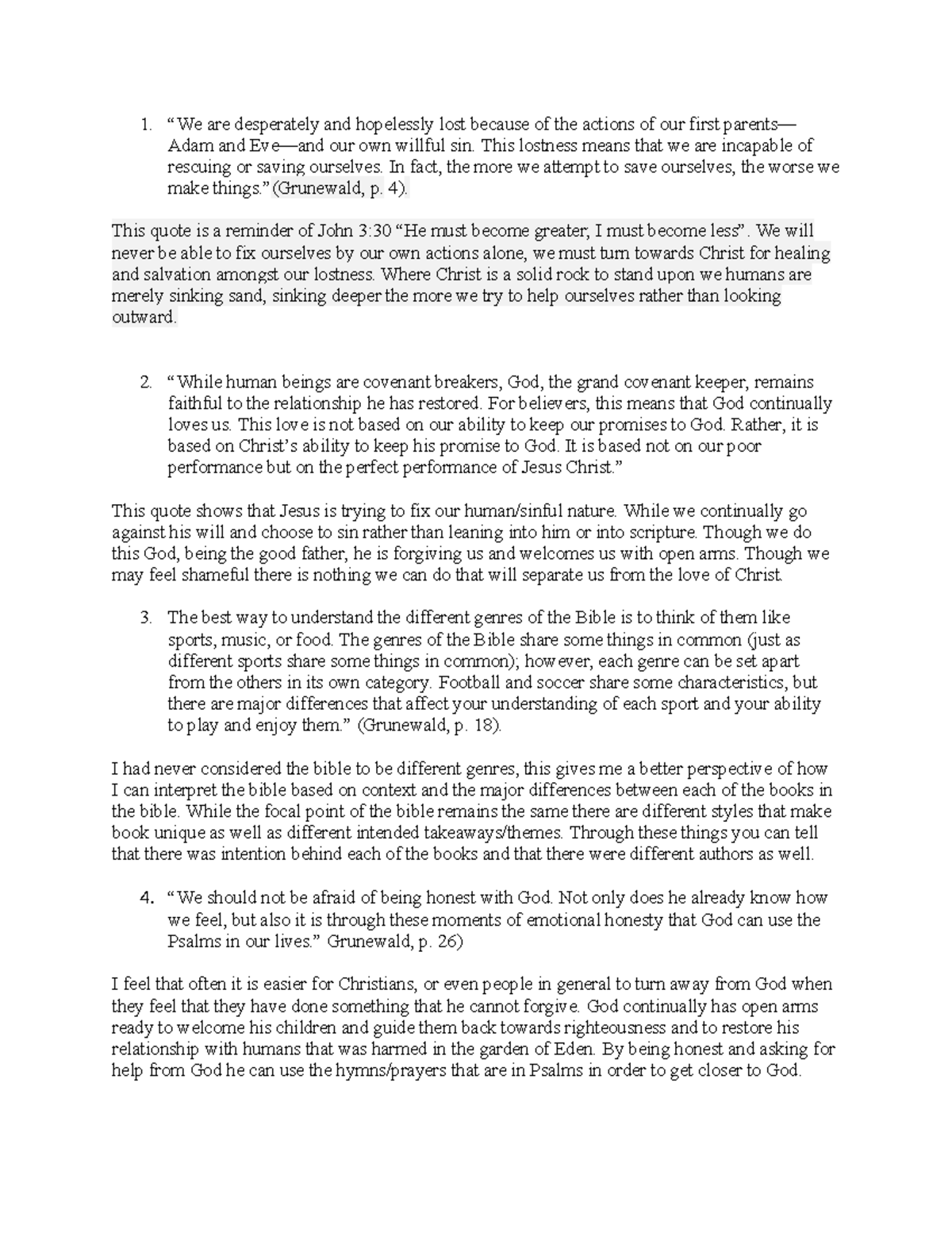 BIBL 104 Discussion Board: Understanding the Bible's Genres and Themes ...