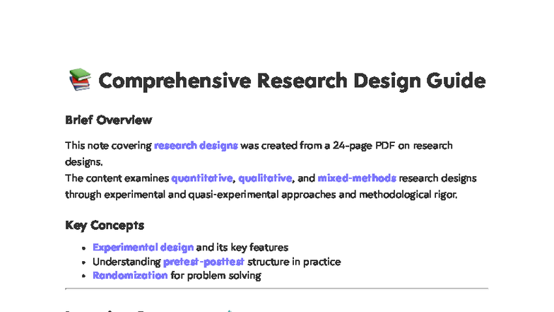Research Design Overview: Quantitative, Qualitative, & Mixed Methods - Studocu