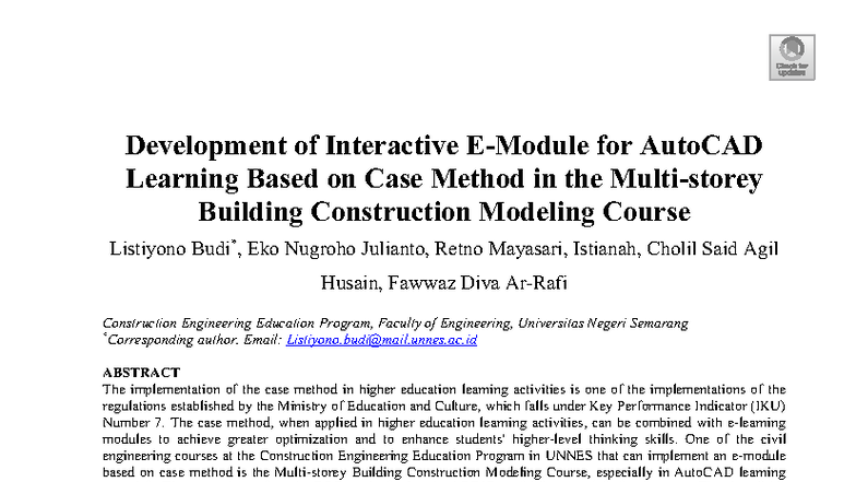 Development of Interactive E-Module for AutoCAD Learning in Building ...