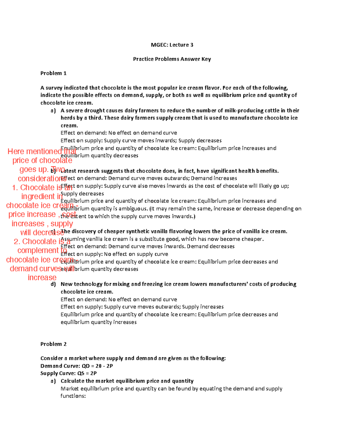 MGEC: Lecture 3 - Practice Problems Answer Key Insights - Studocu