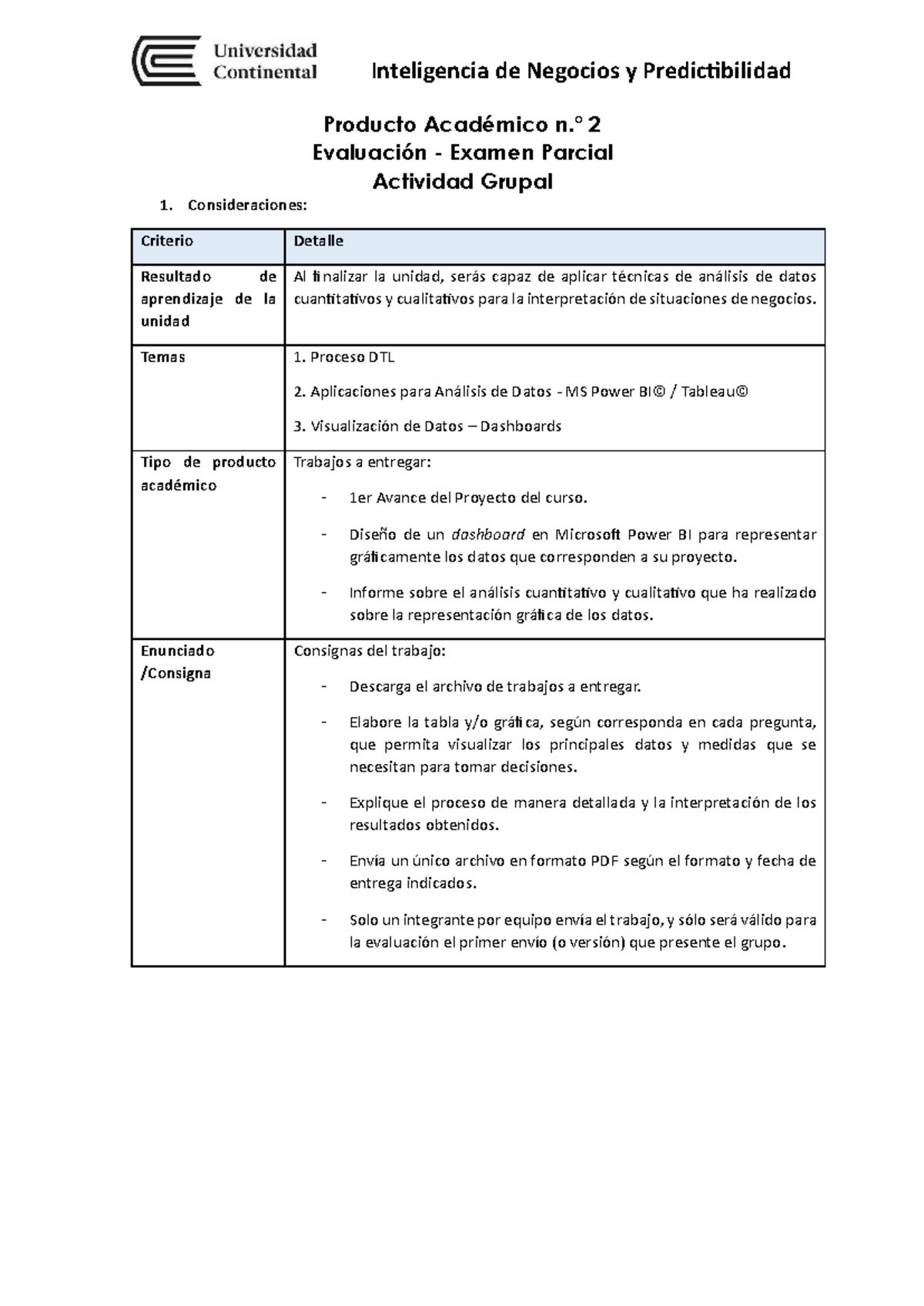 Inteligencia de Negocios y Predictibilidad PA02-BIP-2026-0 Examen ...