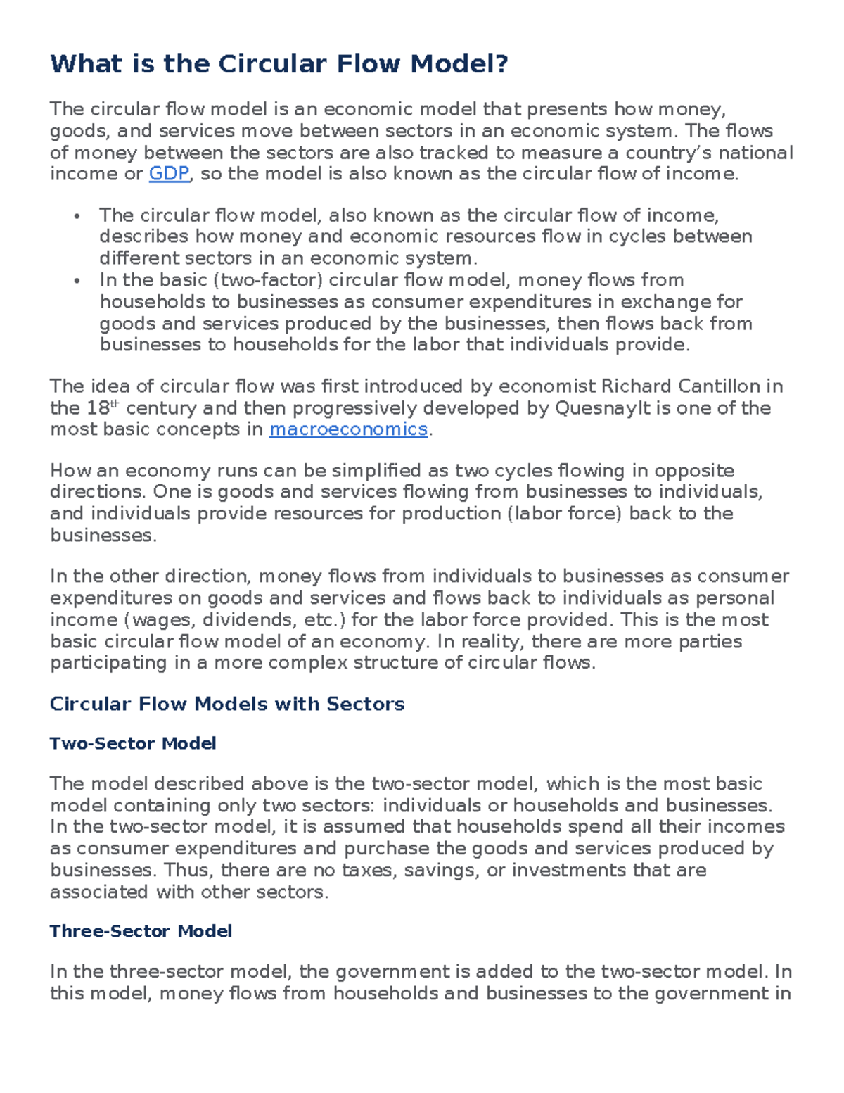 Circular Flow Model Explained: Key Concepts in Economics - Studocu