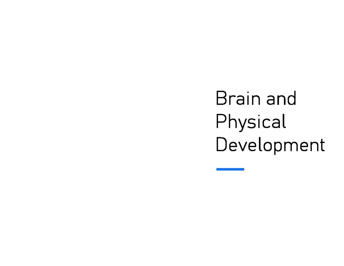 Brain and Physical Development: Key Concepts and Insights (PSY 101) - Studocu