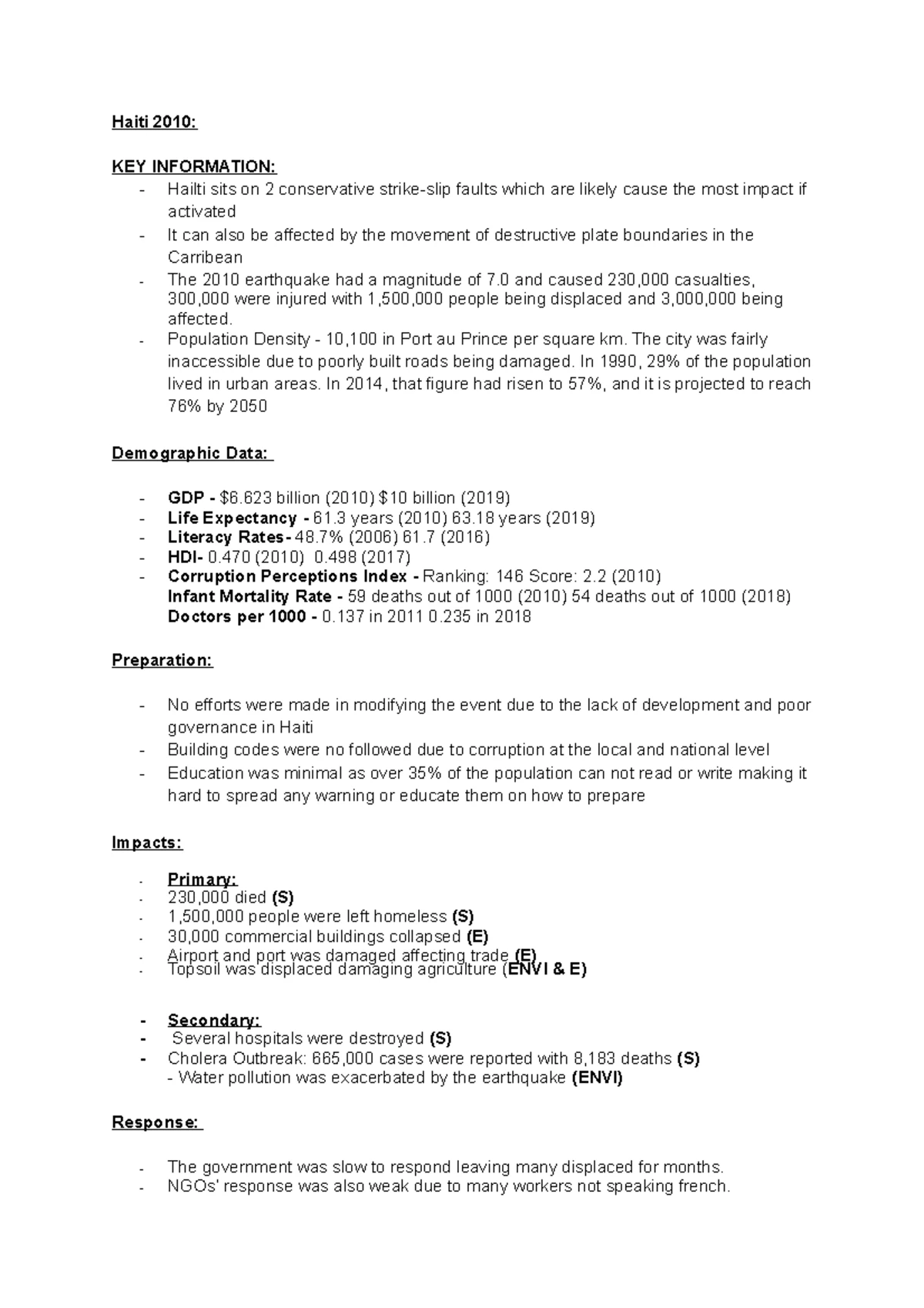 Earthquake Case Study: Chile 2010 Analysis and Recovery Overview - Studocu