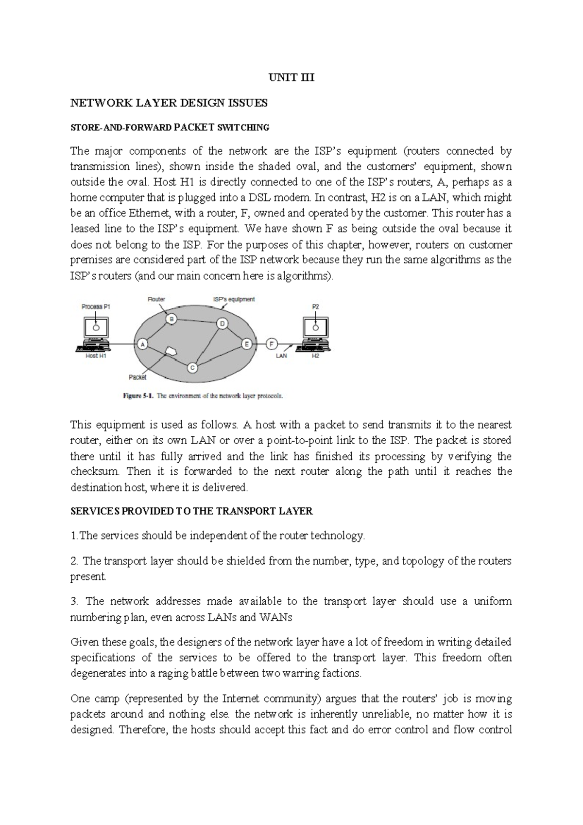 CN UIII - Computer Network Notes: Chapter 3 - Network Layer Design ...