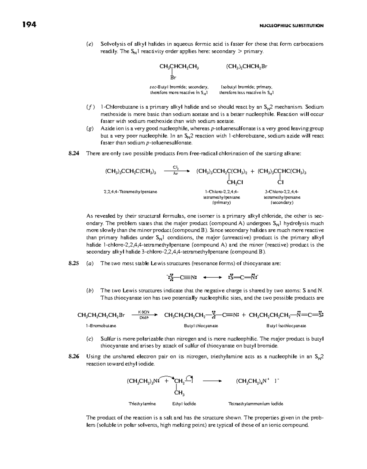 Organic Chemistry 4th Ed: Nucleophilic Substitution SN1 & SN2 Notes ...