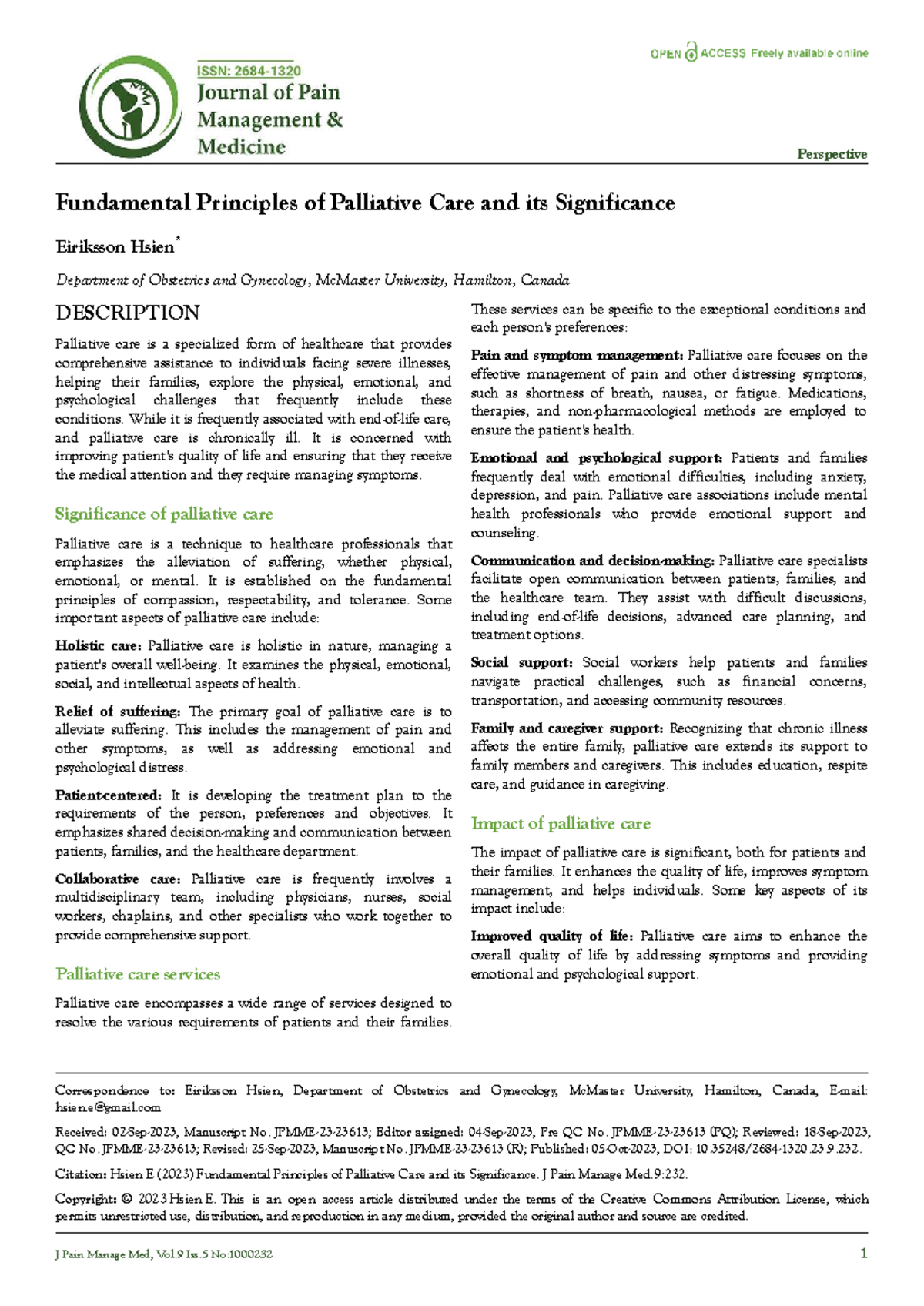Palliative Care Fundamentals: Principles & Significance (OBG 2023 ...