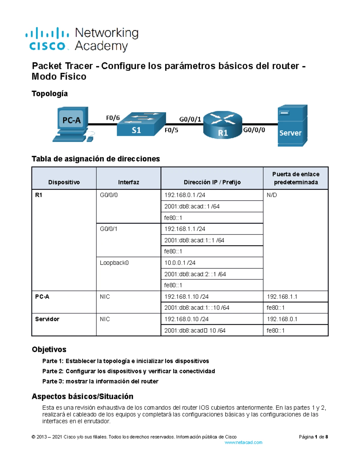 10.1.5 Packet Tracer - Use CDP to Map a Network - Tabla de asignación de direcciones Dispositivo ...