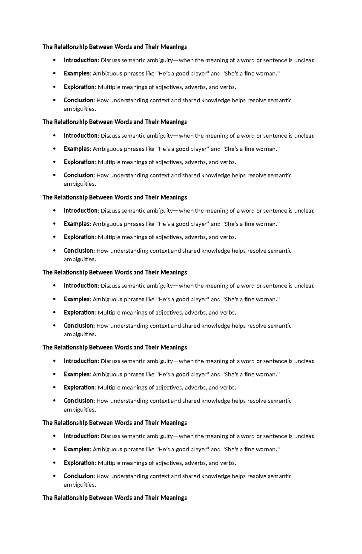 The Relationship Between Words and Their Meanings - Examples: Ambiguous ...